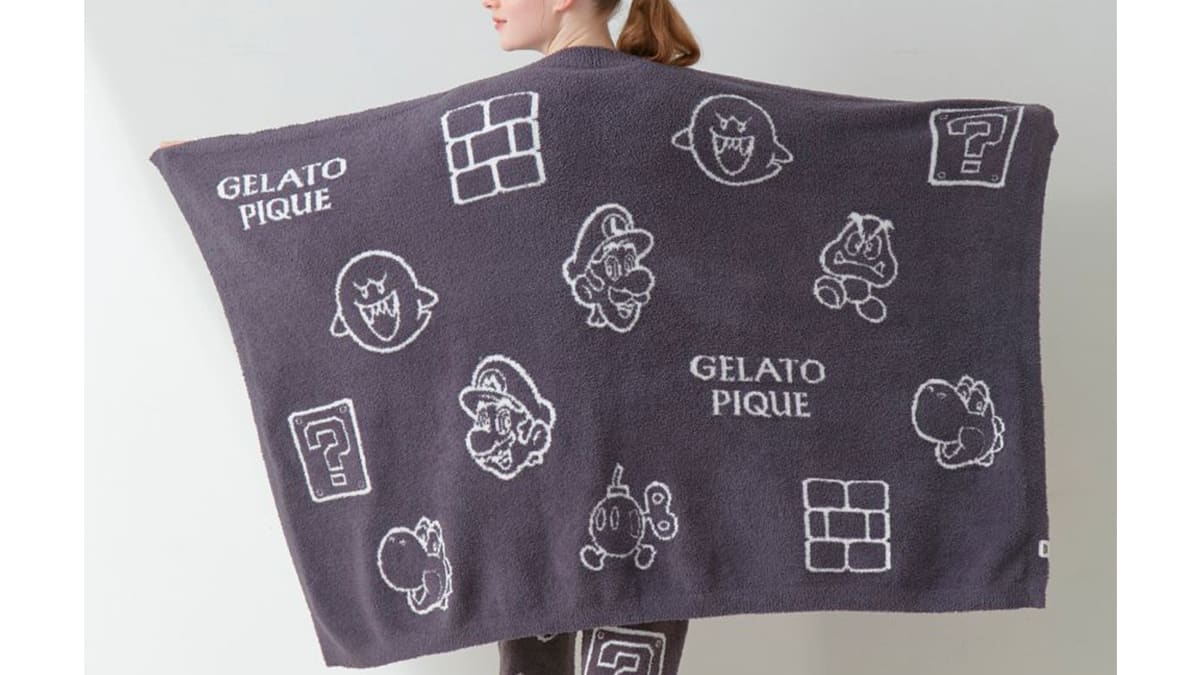 2024【SUPER MARIO™️】Baby Moco Jacquard Blanket - Dark Gray - Nintendo Official Site